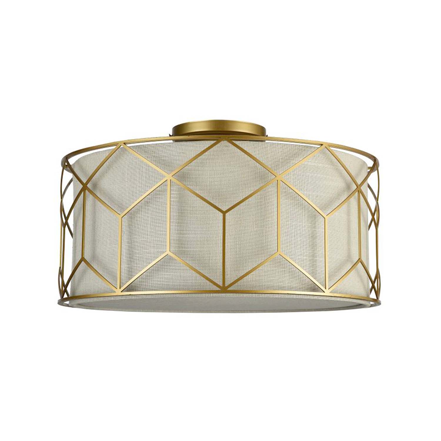 MAYTONI MESSINA ceiling light golden brass and linen fabric art deco