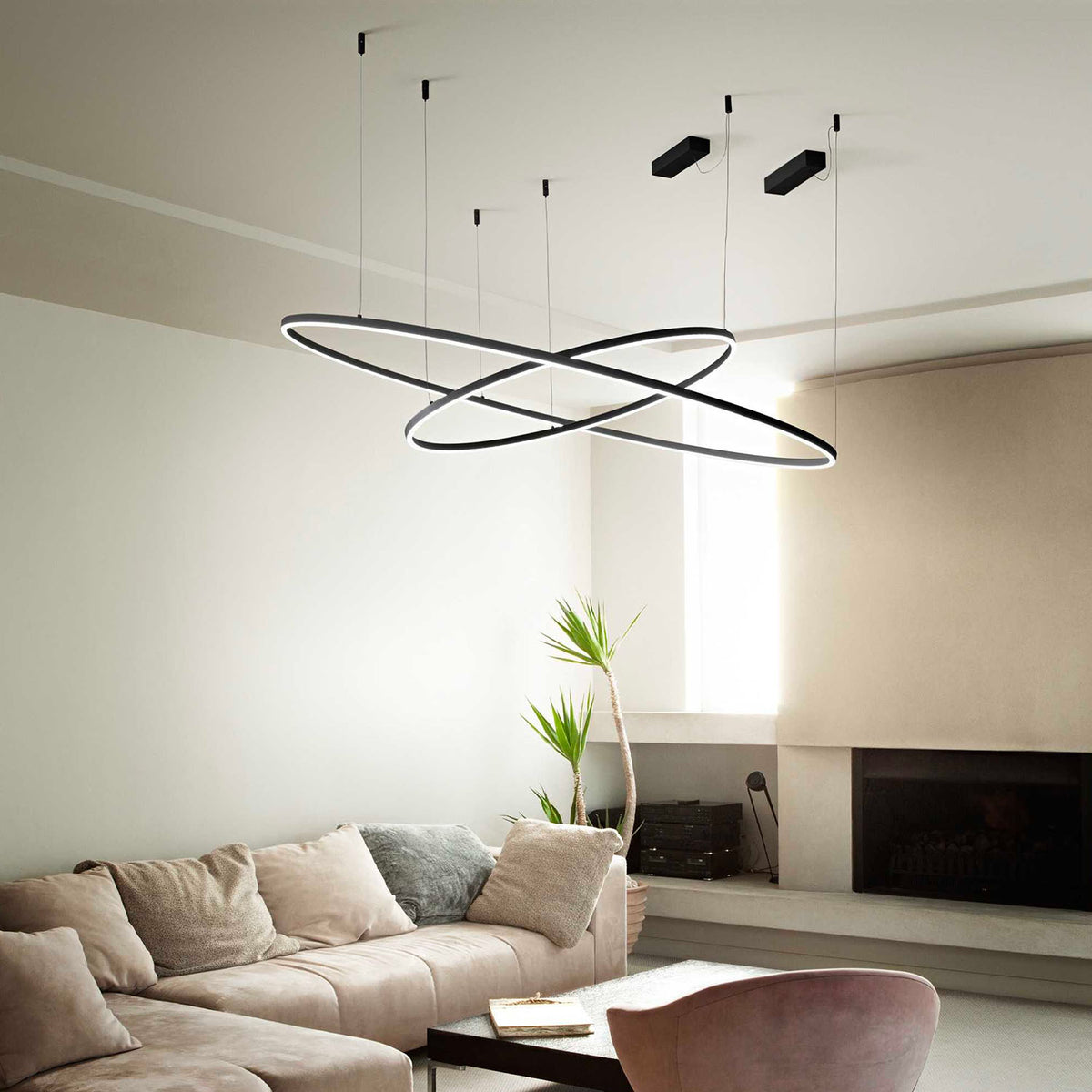 IDEAL LUX ORACLE SLIM grande suspension cercle LED design