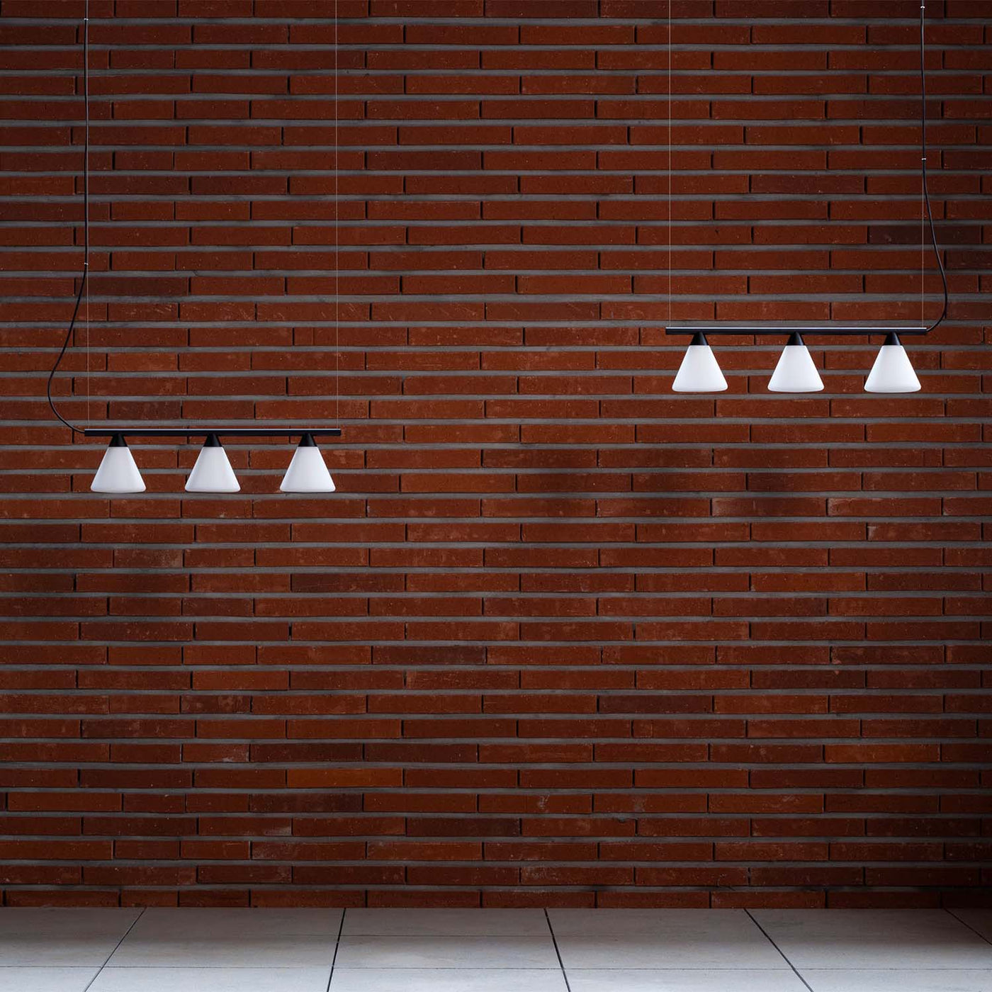 AGO LIGHTING PROBE suspension avec cônes en verre opaque